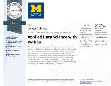Applied Data Science With Python Certificate Pdf Cognitive Science