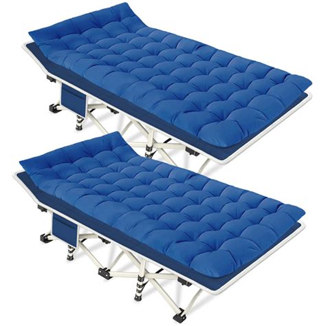 Colmerd Camping Cot 2 Pack With Comfortable Mattress Cots