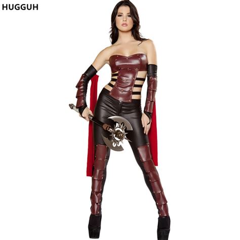 Hugguh Sexy Women Clothes Warrior Costume Role Play Halloween Cosplay