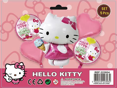 Set Globos Metalicos Hello Kitty 5pcs Globos Conce Chile Fiesta Cotillón