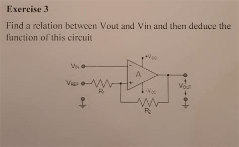 Solved Exercise Find A Relation Between Vout And Vin And Chegg Com