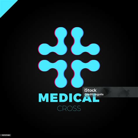 의료와 로고를 교차 하는 아이콘입니다 추상 의사 기술 로고 연결 건강관리와 의술에 대한 스톡 벡터 아트 및 기타 이미지 건강