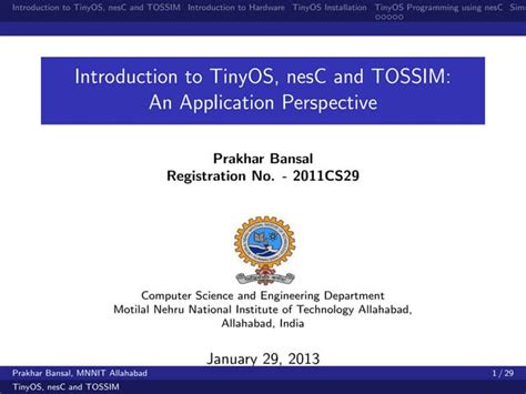 Intoduction To Tinyos Nesc And Tossim Pdf
