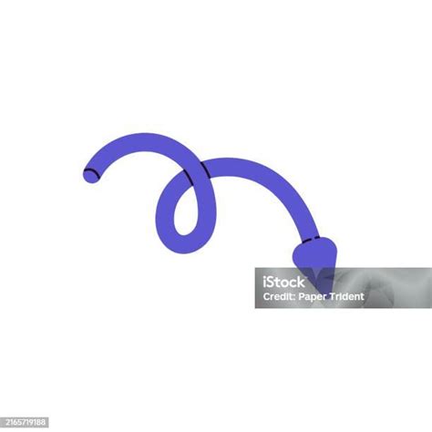 Curved Bold Arrow Line With Loop Twisted Pointer Symbol Geometric Shape For Pointing Direction