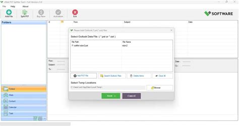 Vmail Pst Split Tool Size Date Email Id Folder