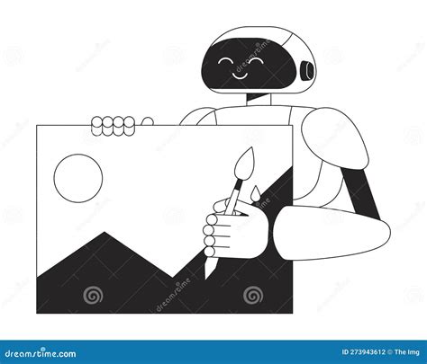 Ai Image Generator Black And White Concept Vector Spot Illustration Stock Vector Illustration