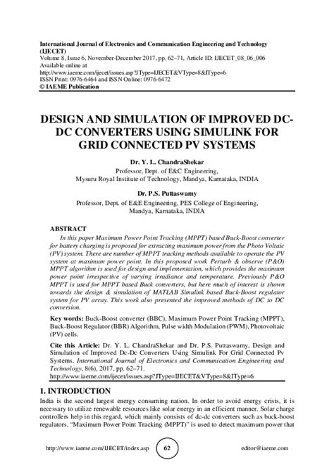 Pdf Design And Simulation Of Improved Dc Dc Converters Using Simulink For Grid Connected Pv