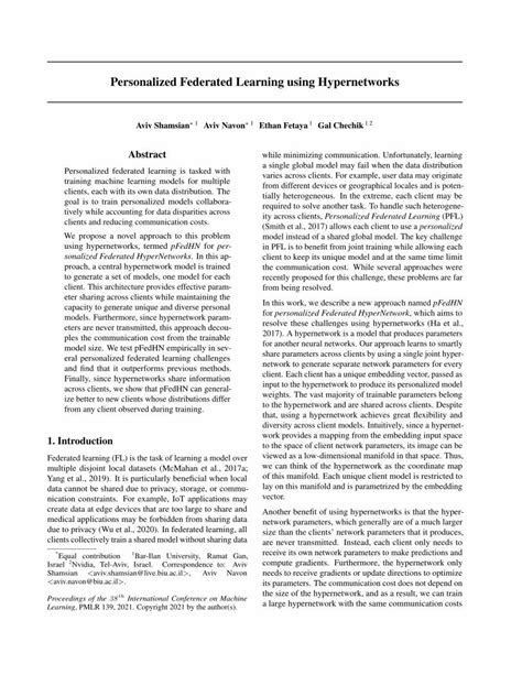 Pdf Personalized Federated Learning Using Hypernetworks Dokumentips