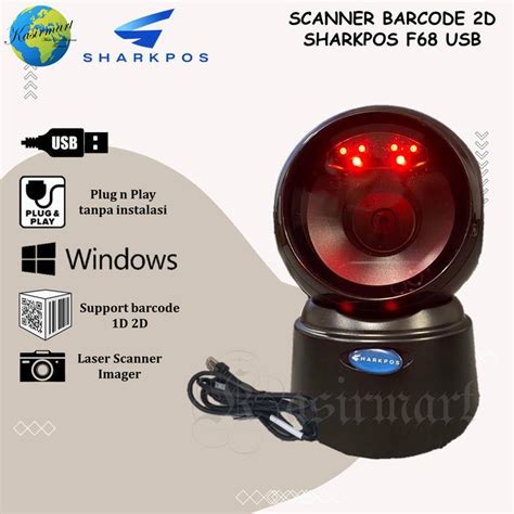Promo BARCODE SCANNER 2D SHARKPOS F 68 QR CODE USB AUTOSCAN F68 OMNI Kota Surabaya Kasirmart