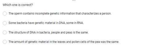 Solved Which One Is Correct The Sperm Contains Incomplete