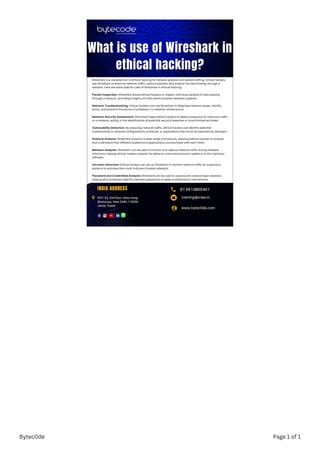 What Is Use Of Wireshark In Ethical Hacking Pdf