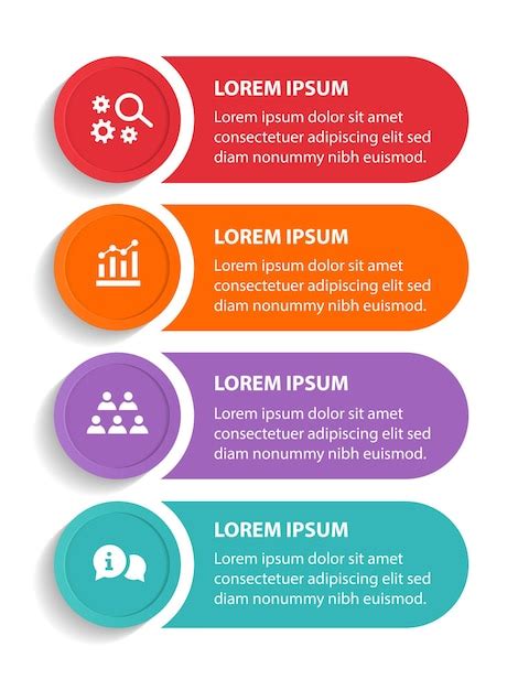 4 шага шаблон дизайна инфографики блок схемы Премиум вектор