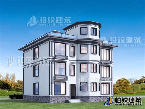 三层现代风格别墅外观效果图bz3732现代风格设计图 柏竣建筑