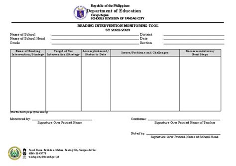 Reading Intervention Monitoring Tool Pdf