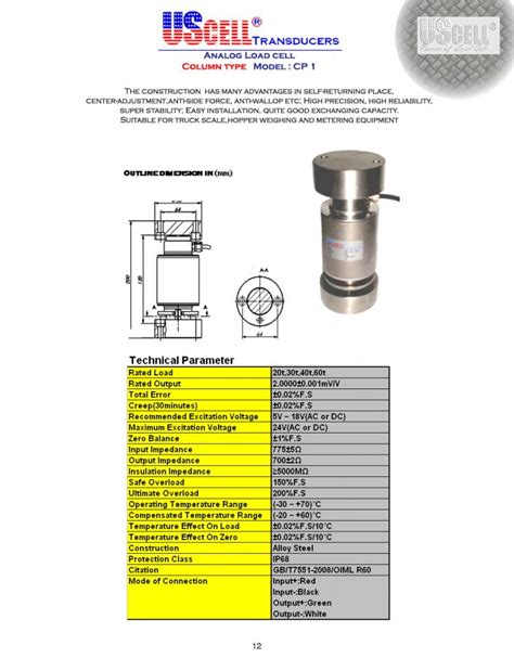 Analog Load Cell CP1SS 20T 30T Alat Uji