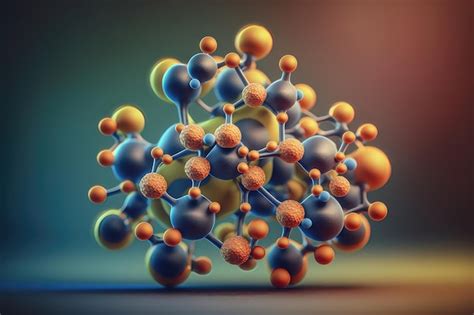 Premium Photo Abstract Molecules Design Molecular Structure With Spherical Particles Ai Generation