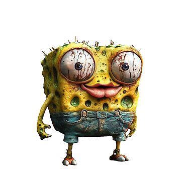 Cursed Spongebob Sticker For Sale By Apolitick Redbubble