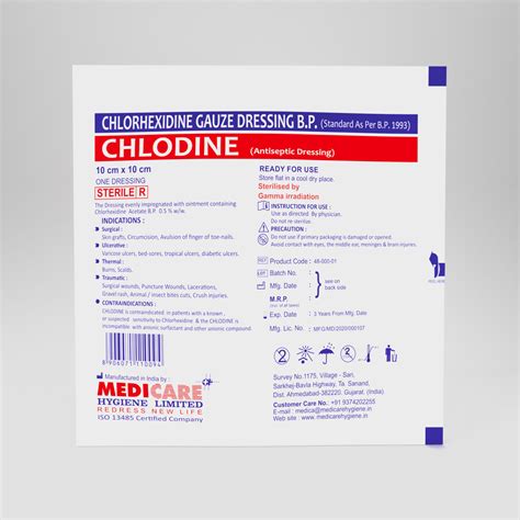 Buy Medica Chlodine Chlorhexidine Gauze Dressing 10cm X 30cm Online