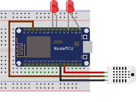 Nodemcu Dht11 And Led Circuit Iot Ignite Devzone