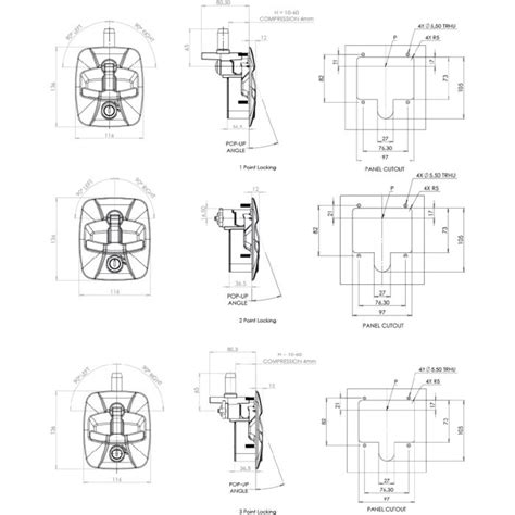1710 Ch751 Locking Pop Up T Handle Compression Latch M5 Studs 1710 Ch751 Locking Pop Up T Handle Compression Latch M5 Studs