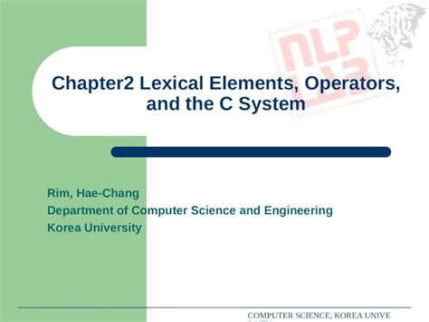 Ppt Chapter2 Lexical Elements Operatorsand The C System Dokumentips