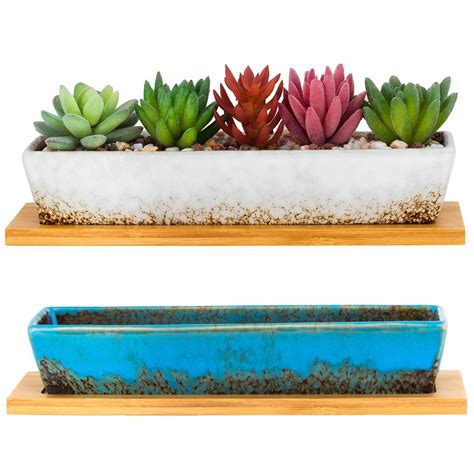 Succulent Rectangular Planter Oblong Succulent Pot Etsy Uk