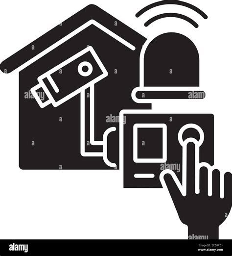 Home Alarm System Black Glyph Icon Stock Vector Image And Art Alamy