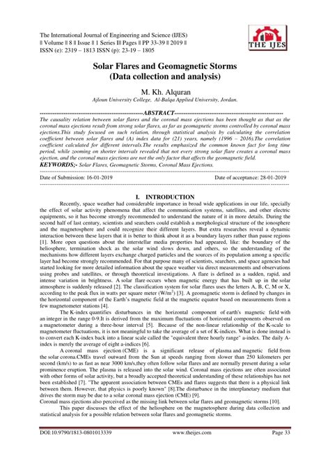 Pdf Solar Flares And Geomagnetic Storms Data Collection And Analysis
