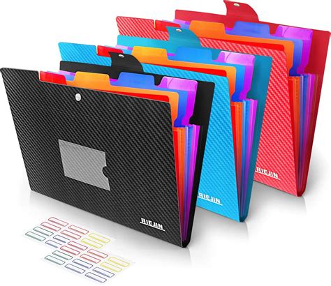 Eoout 4pcs Expanding File Folder Letter Size Accordion