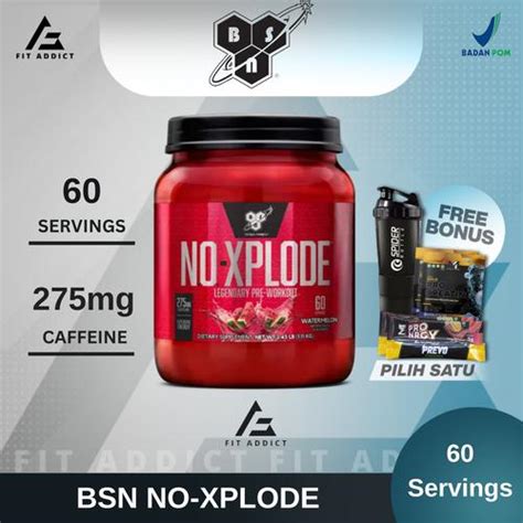 Promo Bsn No Xplode 60x 60 Servings X N O Explode 60serv Serving Pre Workout Fruitpunch Tanpa