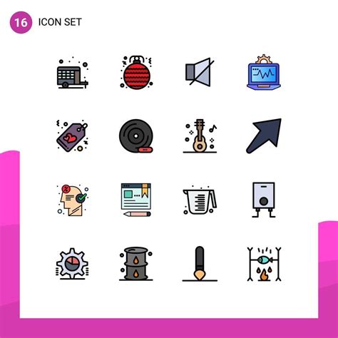 16 Creative Icons Modern Signs And Symbols Of Love Computing Bell Setting Laptop Editable