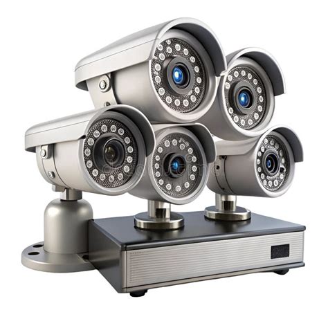 Security Camera System Illustration Showing Surveillance Cameras On A
