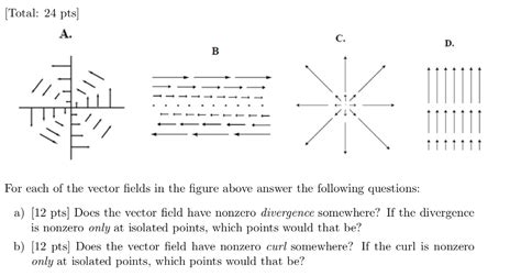 solved total 24 pts a c d for each of the vector fields