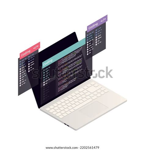 App Development Coding Programming Concept Laptop Stock Vector Royalty