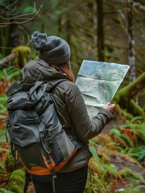 Woman Looking At Map Premium Ai Generated Image