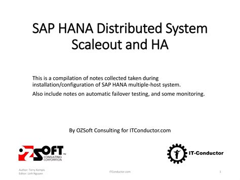 SAP HANA Distributed System Scaleout And HA PDF Databases Computer Software And Applications