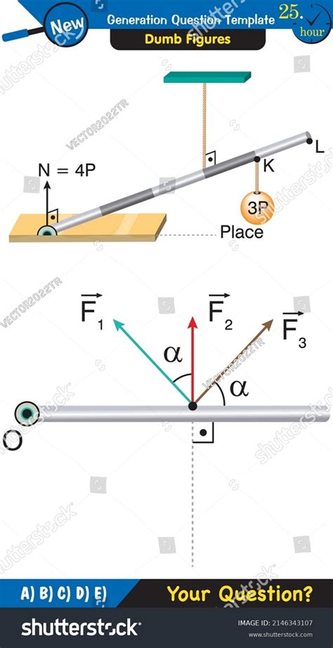 Physics Torque Next Generation Question Template Stock Vector Royalty
