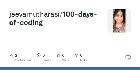 Github Jeevamutharasi Days Of Coding
