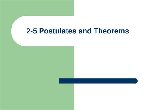PPT 2 5 Postulates And Theorems PowerPoint Presentation Free Download ID 6387877