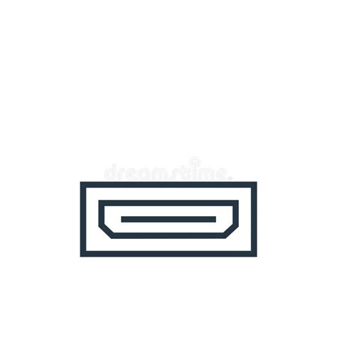 Hdmi Port Vector Icon Isolated On White Background Outline Thin Line Hdmi Port Icon For