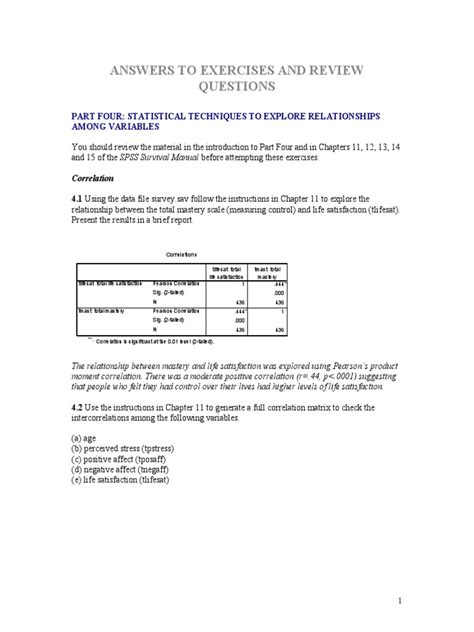 Answers 4 Pdf Errors And Residuals Correlation And Dependence