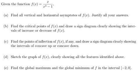 solved given the function f x 3 1 find all vertical and horizontal