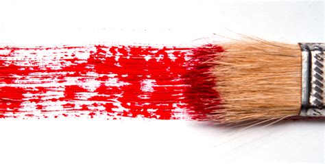 페인트와 브러시의 빨간색 줄무늬 발렌타인 데이 사랑입니다 흰색 배경입니다 공간을 클로즈업복사 0명에 대한 스톡 사진 및 기타 이미지 Istock