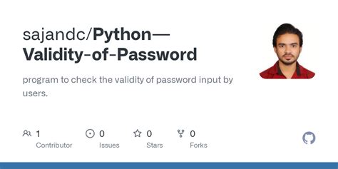 github sajandc python validity of password program to check the