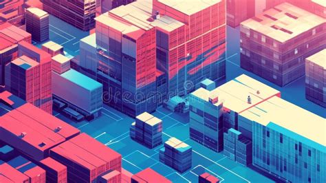 Isometric Illustration Depicts A Network Of Data Center With Servers And People Stock Image