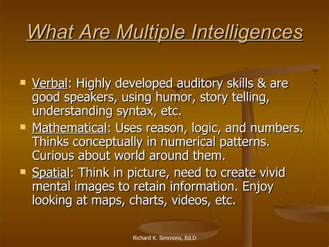 Multiple Intelligences In The Classroom Tec Htoolscourse Ppt