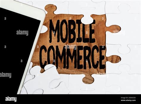 Handwriting Text Mobile Commerce Word For Using Mobile Phone To