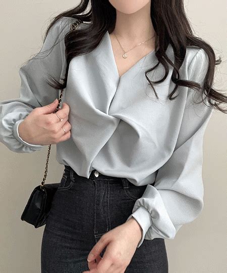 [반팔긴팔선택가능] 아이린 꼬임 퍼프 블라우스 4color 에이블리