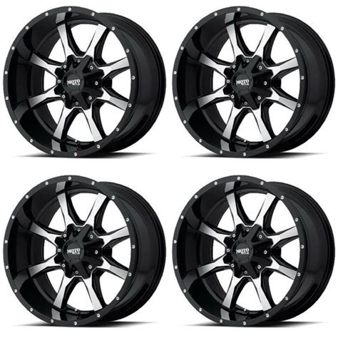 Set 4 Moto Metal Mo970 20x12 6x135 6x55 Black Machined Face Wheels 20