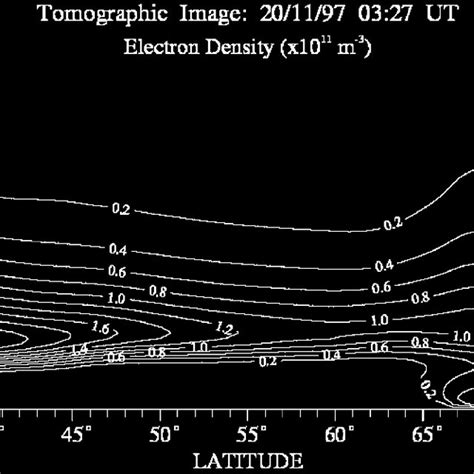 A Tomographic Image Of Ionospheric Electron Density Reconstructed